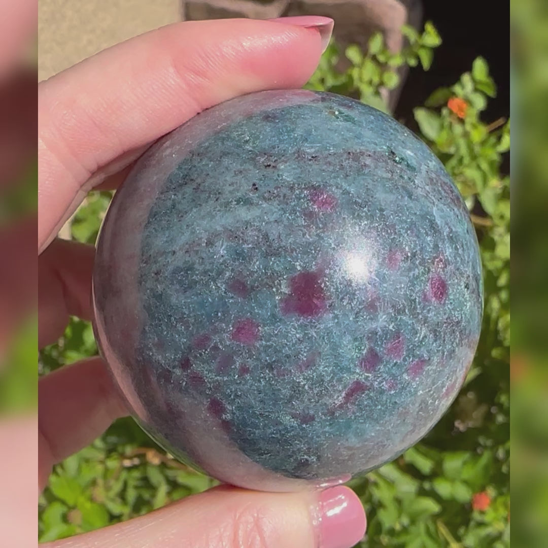 Ruby Kyanite Crystal Sphere – Luscious Earth Creation