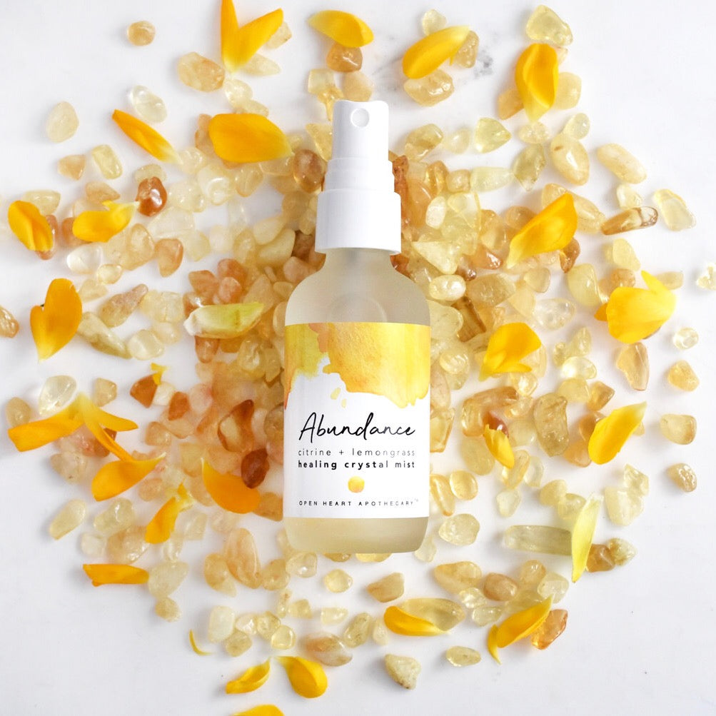 Citrine Abundance Crystal Mist with Lemongrass – Luscious Earth Creation
