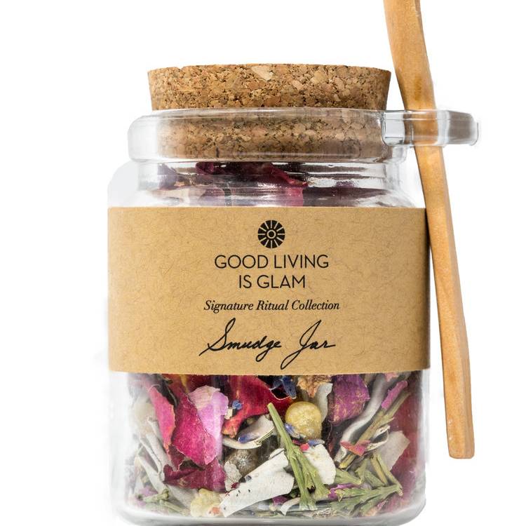 Floral Sage Smudge Jar with Frankinsence – Luscious Earth Creation