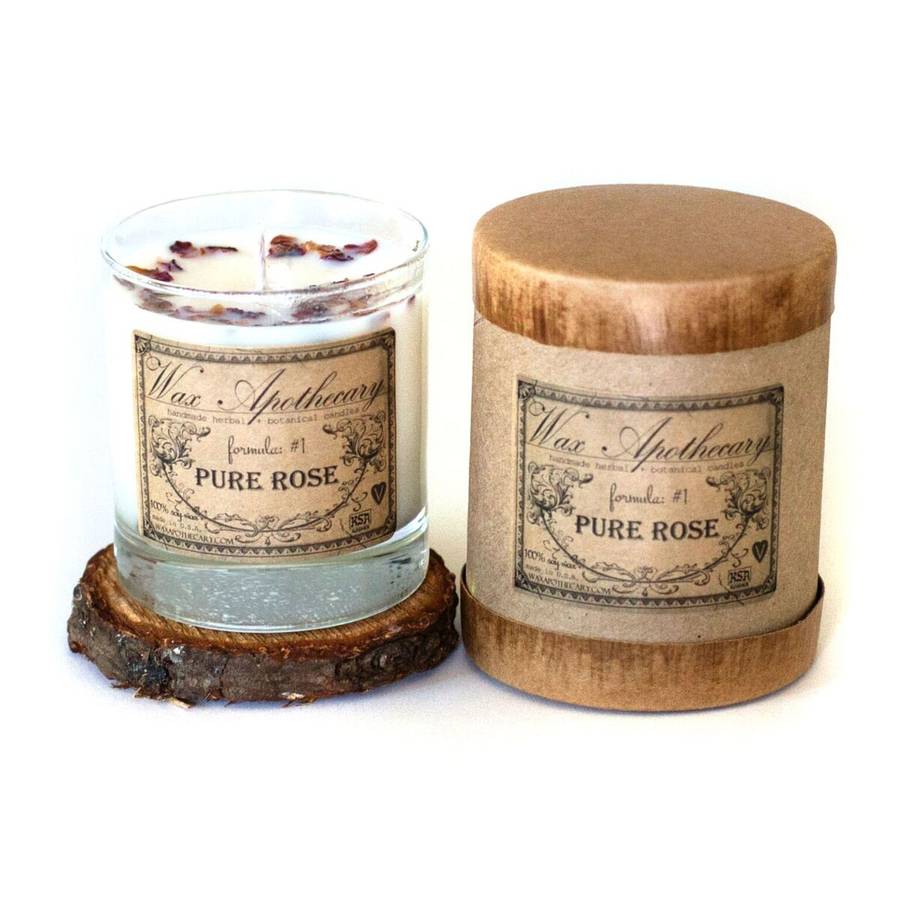 Handmade Pure Rose Candle in Reusable Glass Tumbler – Luscious Earth ...